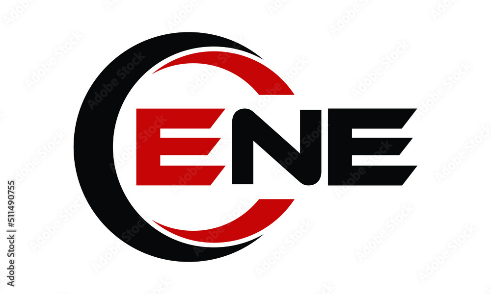 Vecteur Stock ENE three letter swoosh logo design vector template ...