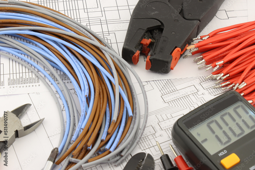 Mounting tools and materials for the installation of an electric panel ...