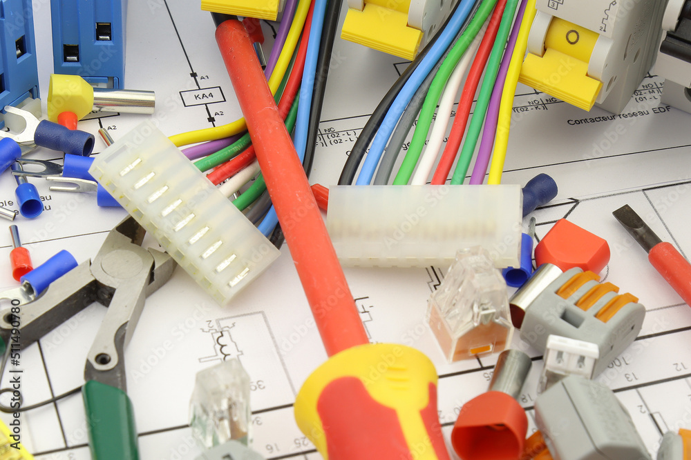 Mounting tools and materials for the installation of an electric panel ...