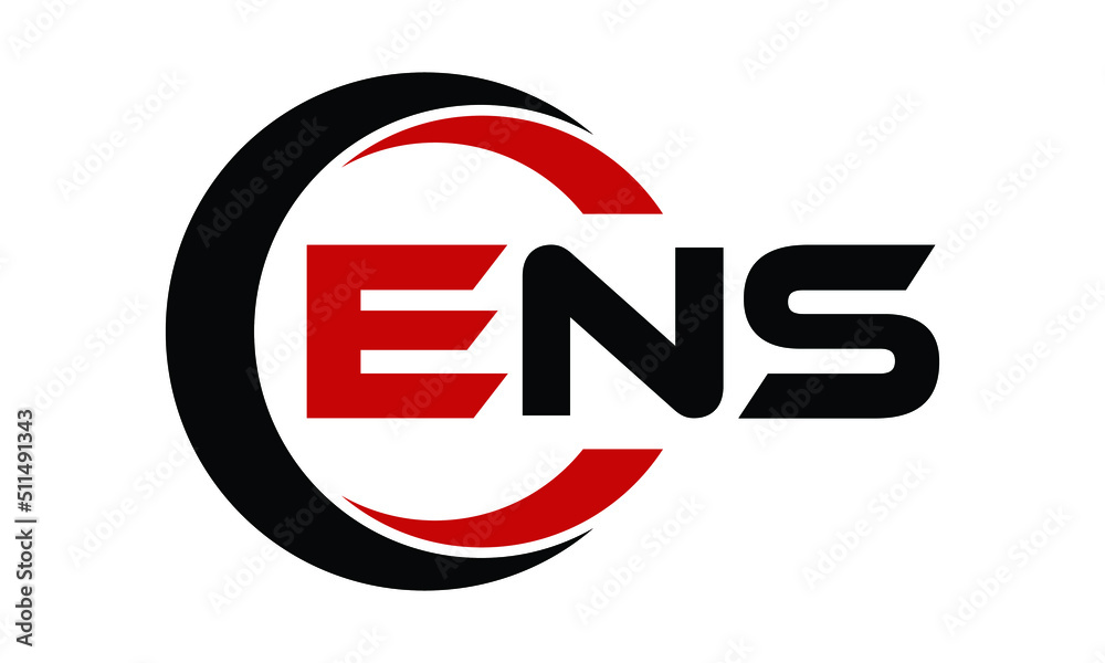 ENS three letter swoosh logo design vector template | monogram logo ...