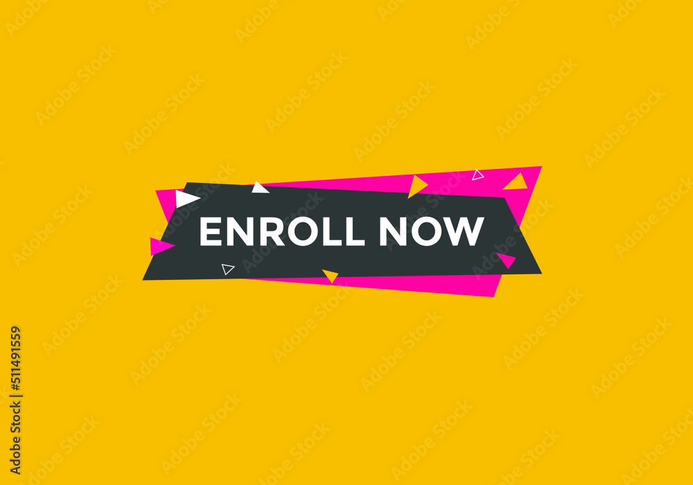 Enroll now text button. Web button template Enroll now Stock Vector ...