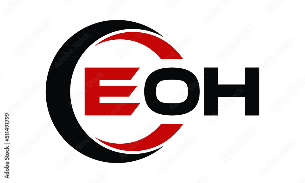 EOH three letter swoosh logo design vector template | monogram logo ...