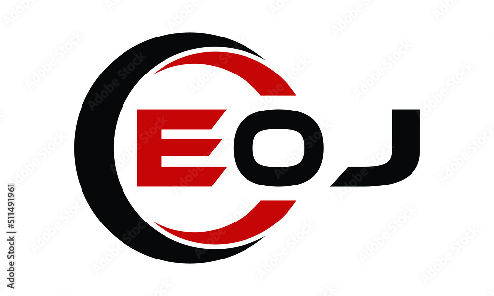 EOJ three letter swoosh logo design vector template | monogram logo ...