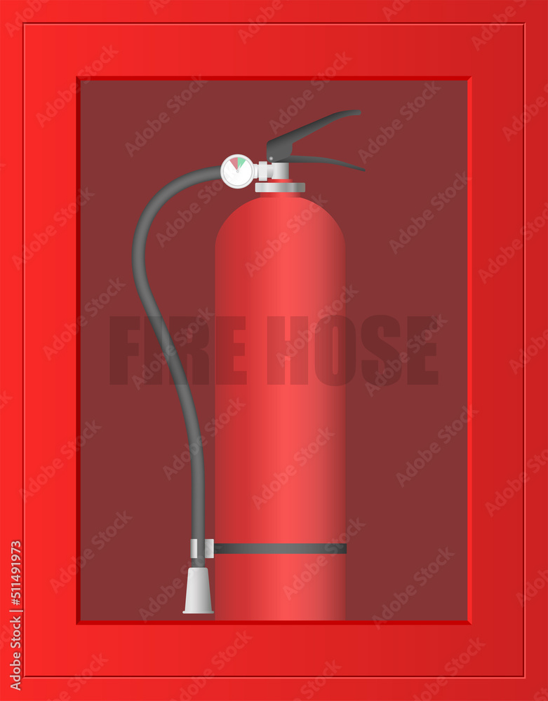 Fire hose cabinet vector illustration Stock Illustration | Adobe Stock
