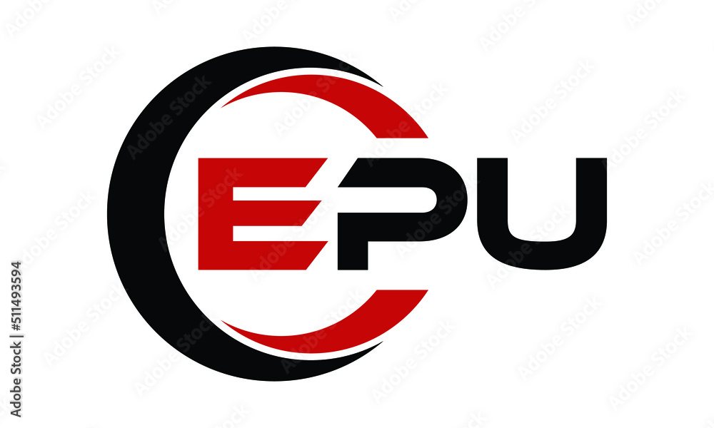 EPU three letter swoosh logo design vector template | monogram logo ...