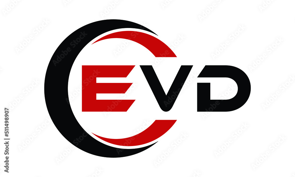 EVD three letter swoosh logo design vector template | monogram logo ...