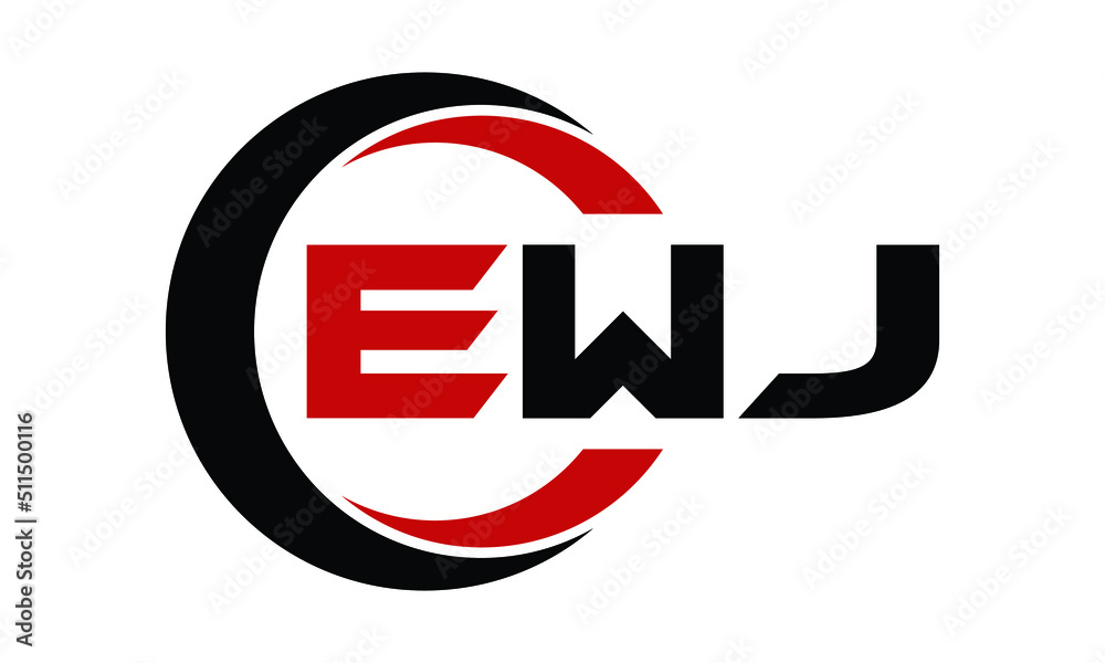 EWJ three letter swoosh logo design vector template | monogram logo ...