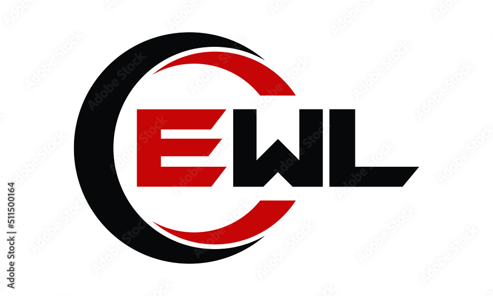 EWL three letter swoosh logo design vector template | monogram logo ...