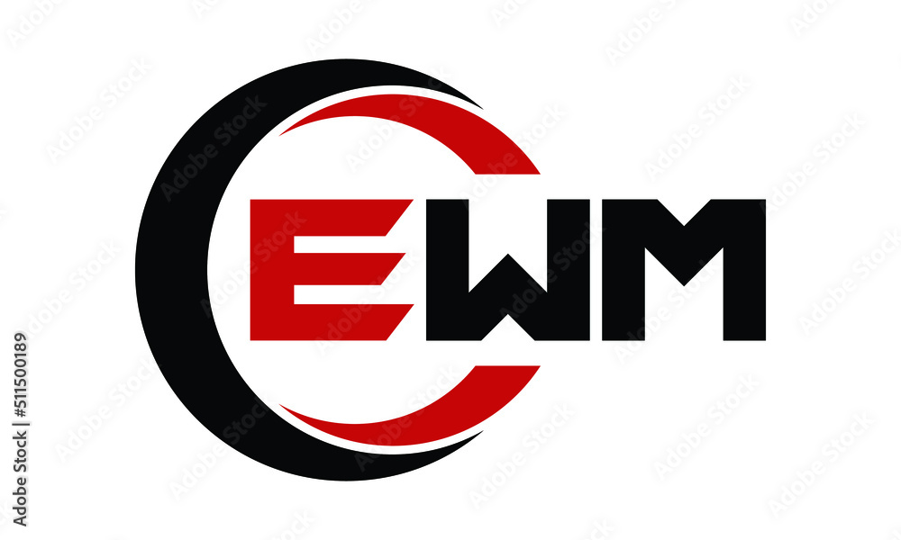 EWM three letter swoosh logo design vector template | monogram logo ...