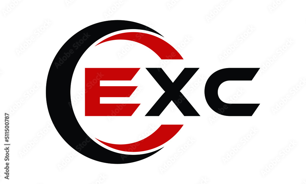EXC three letter swoosh logo design vector template | monogram logo ...