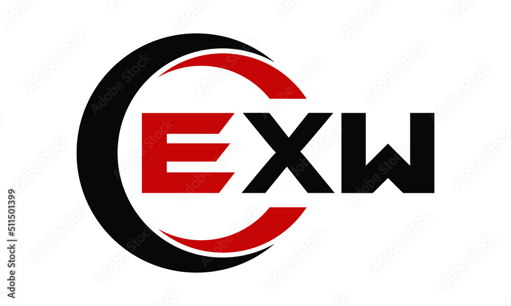 EXW three letter swoosh logo design vector template | monogram logo ...