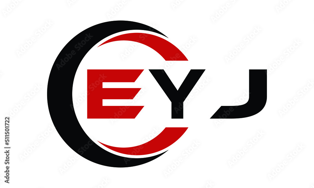 EYJ three letter swoosh logo design vector template | monogram logo ...