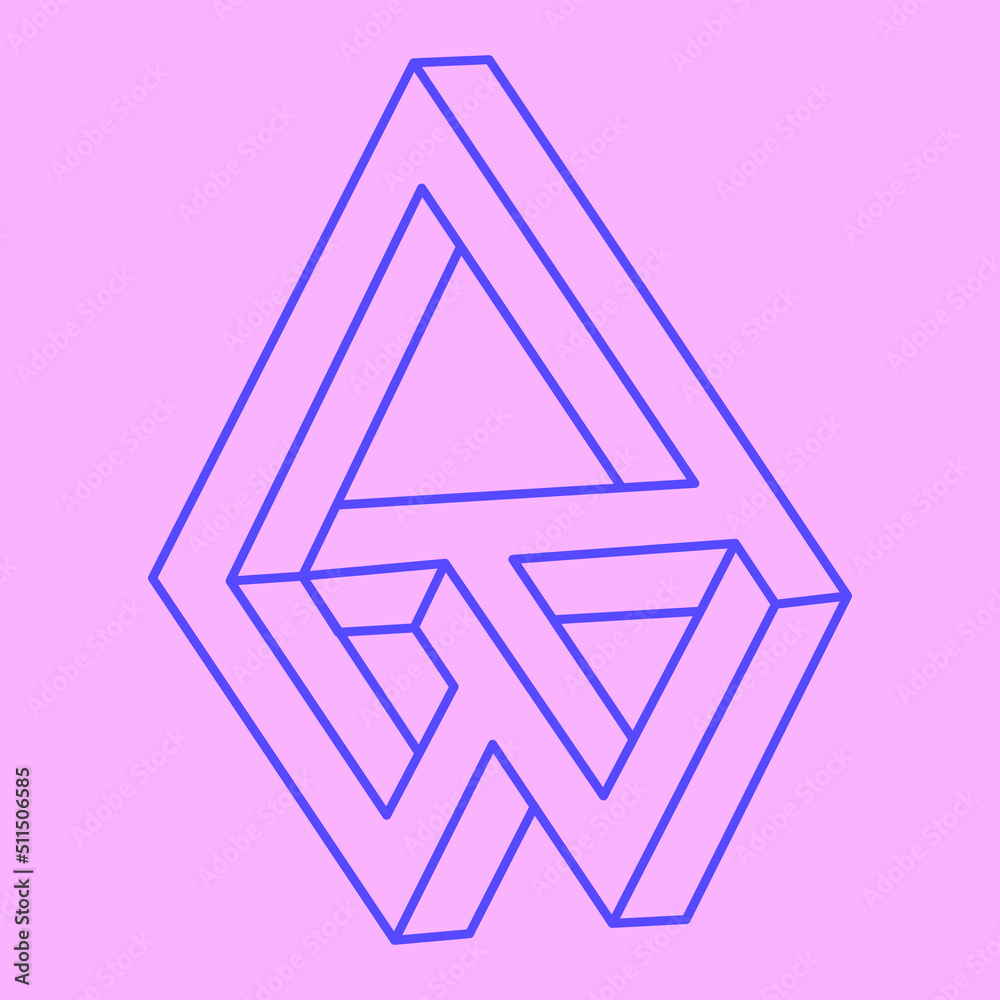 Impossible shapes. Sacred geometry. Optical illusion. Abstract eternal ...