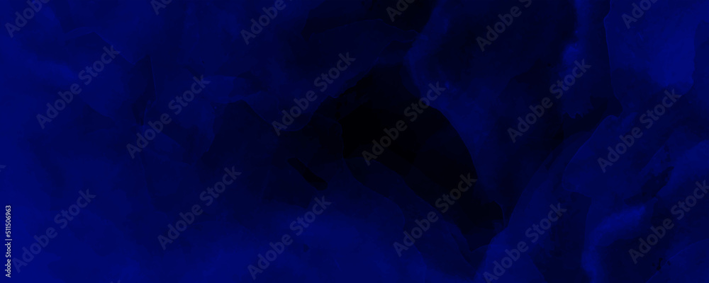 Vector dark blue watercolor background. Hand drawn blue abstract vector ...