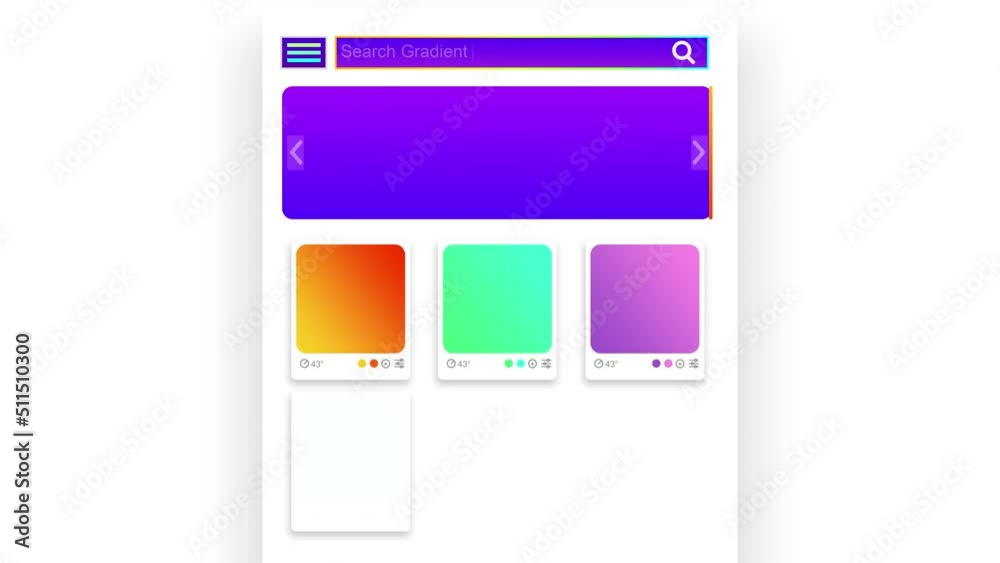 Gradient Colors Website Template. Design Interface of Modern Web Page ...