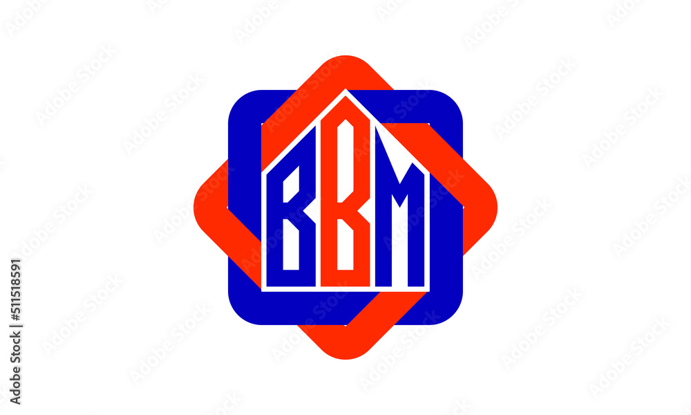 BBM three letter real estate logo with home icon logo design vector ...