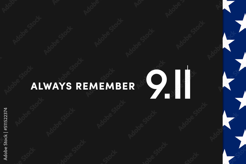 Patriot day, September 11, Remembering 9 11 . Illustration of the Twin ...