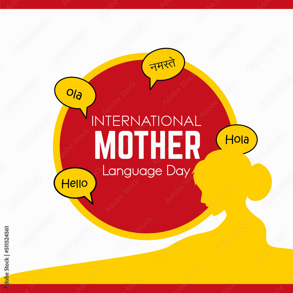 International Mother Language Day Banner Design Stock Vector | Adobe Stock