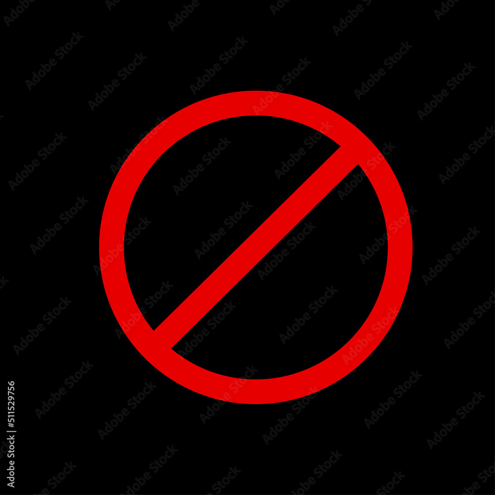Red STOP sign isolated. Vector Stop hand sign. black background Stock ...