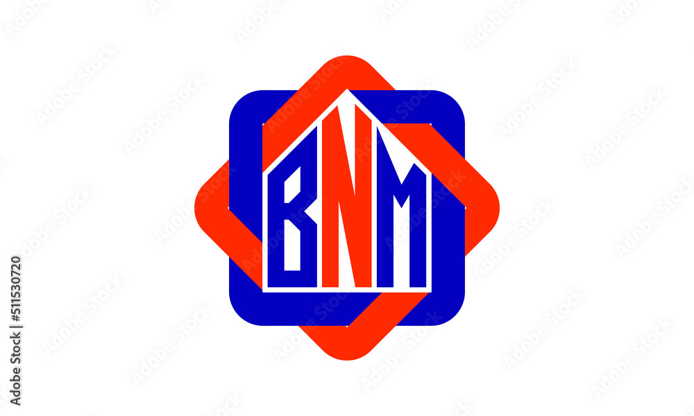 BNM three letter real estate logo with home icon logo design vector ...
