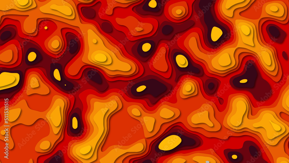 3D papercut vector. Colorful realistic papercut decoration textured ...