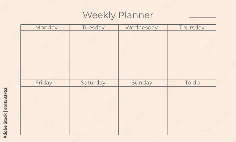 Weekly planner template. Weekly planner and to do list. Minimalist ...