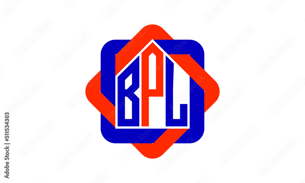 BPL three letter real estate logo with home icon logo design vector ...