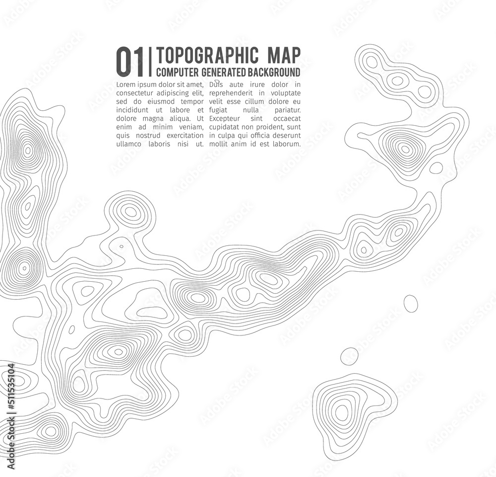 Topographic map contour background. Topo map with elevation. Contour ...