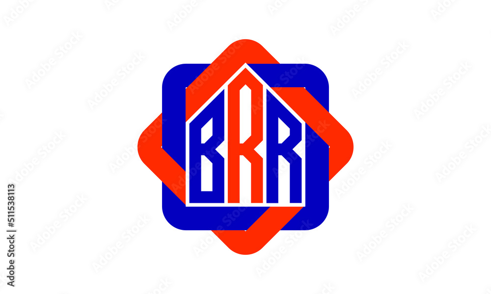 BRR three letter real estate logo with home icon logo design vector ...