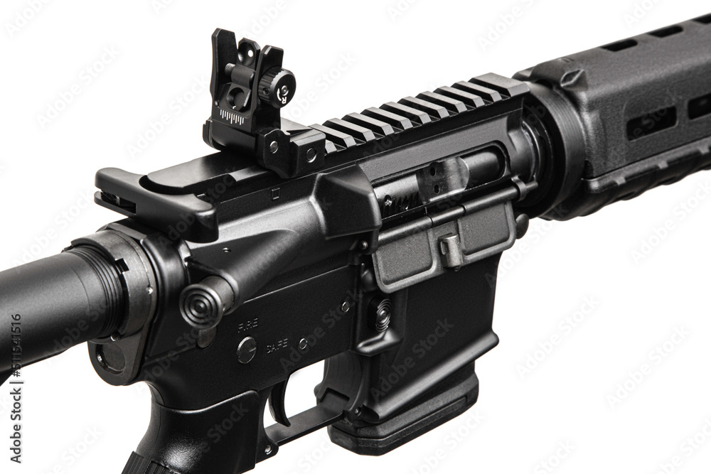 Modern automatic rifle isolated on white. Weapons for police, special ...