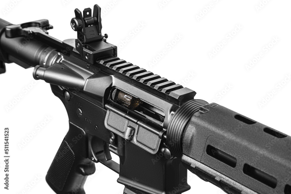Modern automatic rifle isolated on white. Weapons for police, special ...