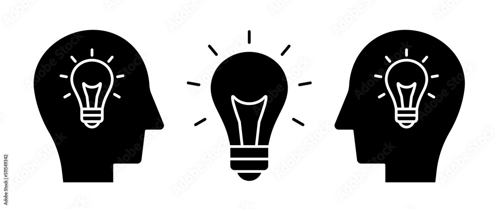 Light Bulb Idea. Flat Style. Stock Vector Stock Vector | Adobe Stock