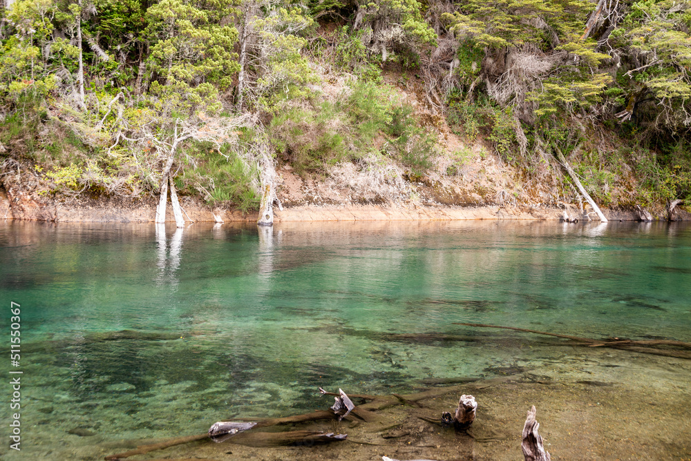 View of the Ruca Malén River that crosses the section of Route 40 that ...