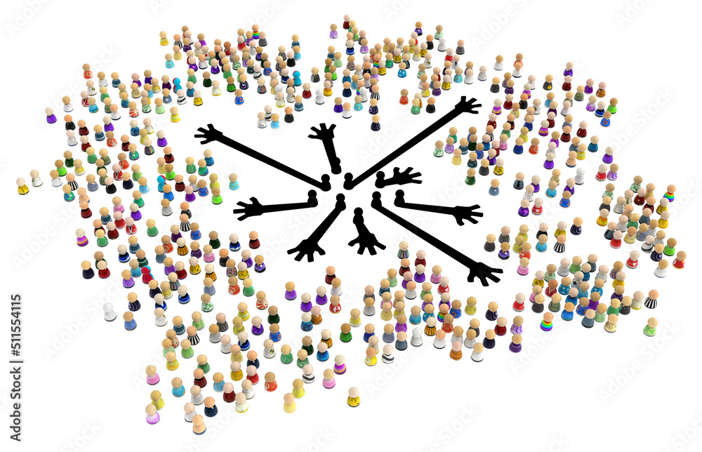 Cartoon Crowd, Harassers Stock Illustration | Adobe Stock