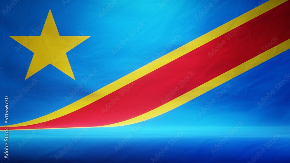 Studio backdrop with draped flag of the Democratic Republic of Congo ...