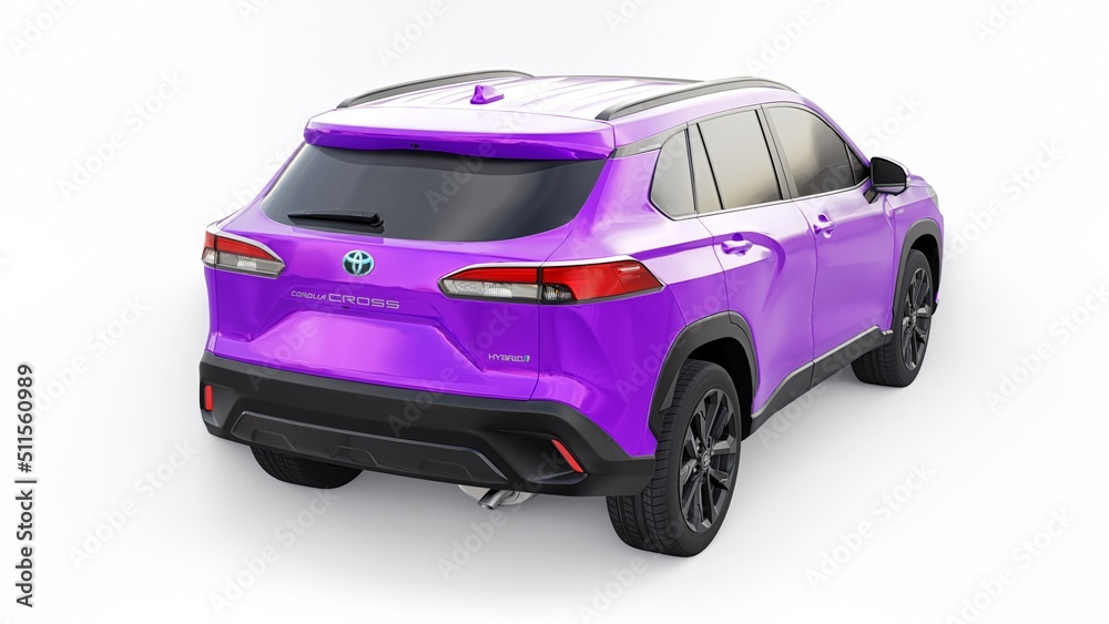 Tokyo, Japan. April 19, 2022: Toyota Corolla Cross 2020. Compact SUV ...