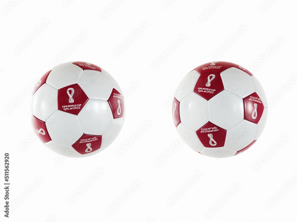 Football or soccer ball design with official 2022 FIFA World Cup logo ...