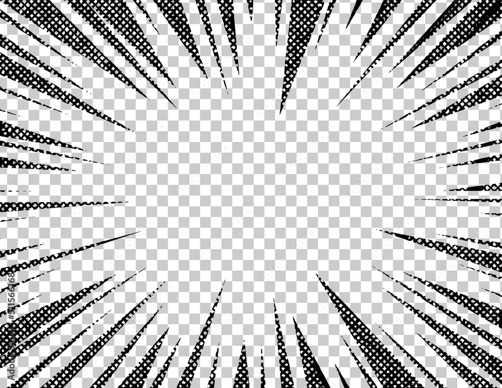 Comic book explosion effect on transparent background. High speed ...