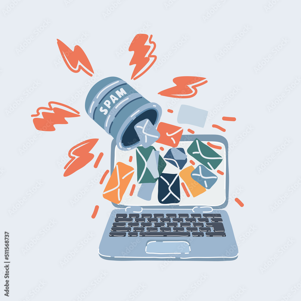 Vector illustration of lot of mail envelopes and new message, email ...