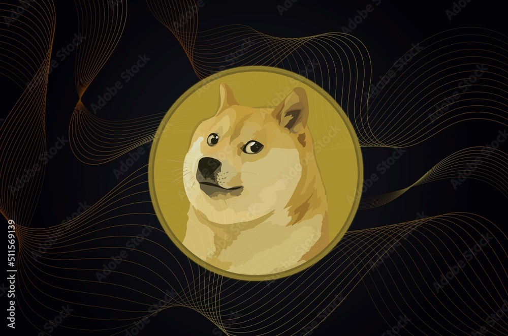 doge coin virtual currency images. 3d illustrations. Stock Illustration ...