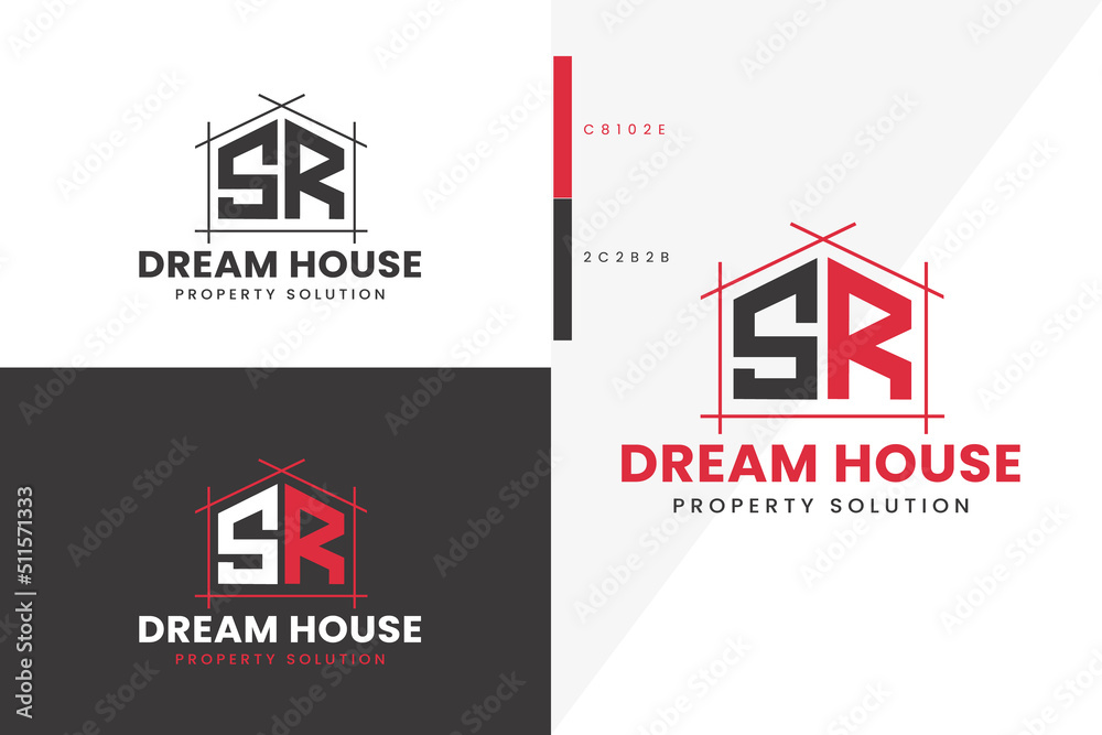S R Monogram Dream House Real estate logo premium vector Stock Vector ...