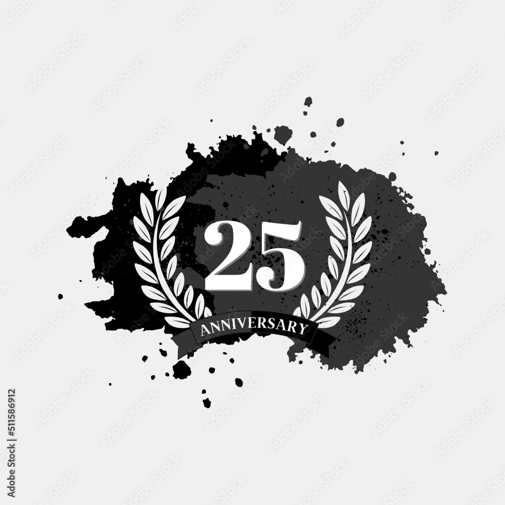 25th anniversary luxury logo. Template logo, Black abstract ...