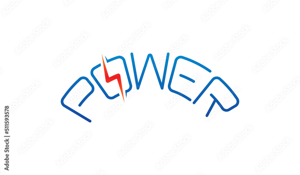 curved power logo. cambered power logo. energy, power concept for the ...