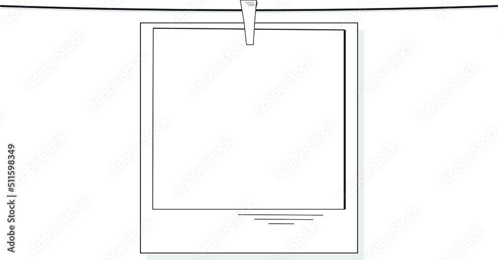 In the white background vector picture, a polaroid retro photo frame ...