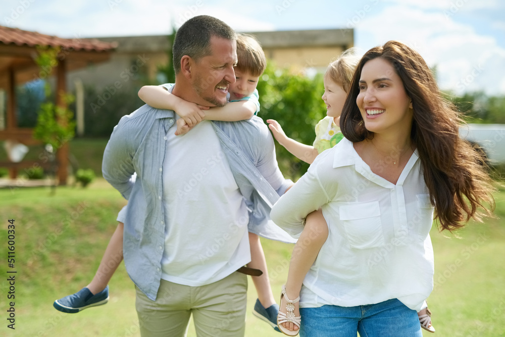 Mom and Dad are going to race. Cropped shot of a young mother and ...