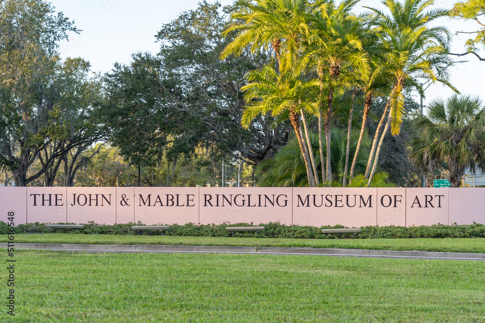 Sarasota, Florida, USA - January 11, 2022: Sign of The John and Mable ...