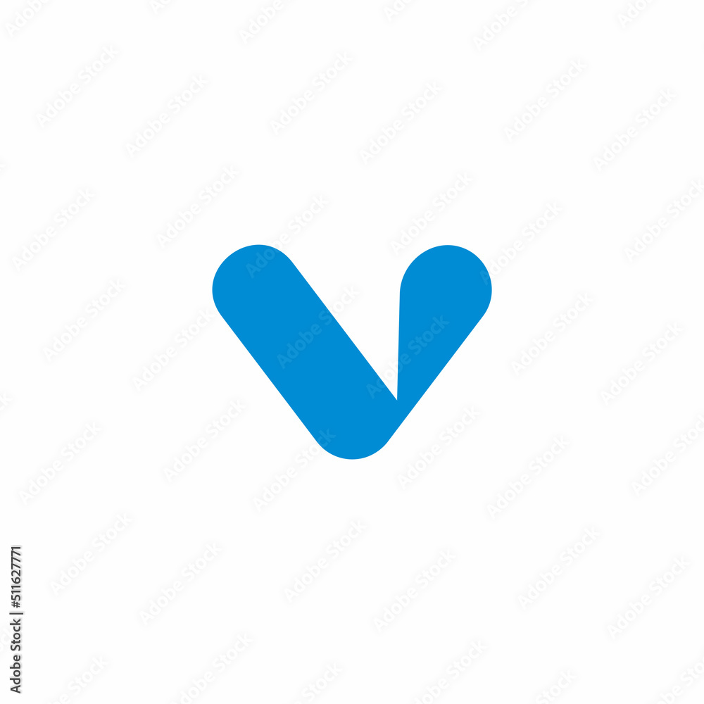 letter v blue water splash symbol logo vector Stock Vector | Adobe Stock
