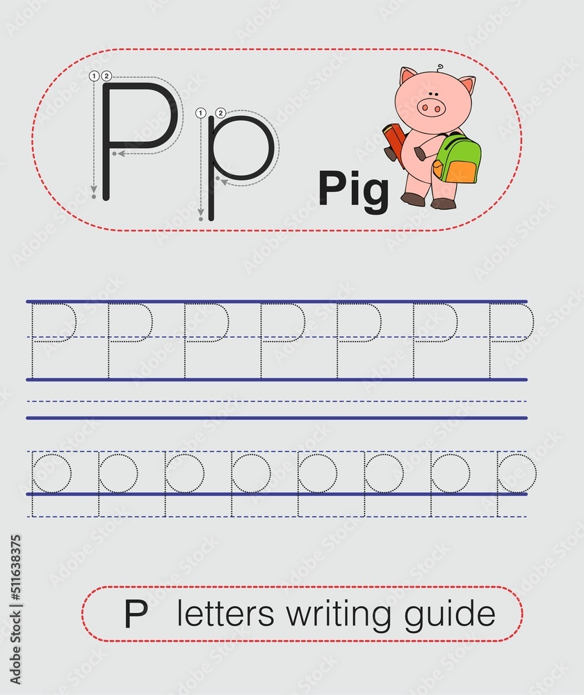 1st class writing guide worksheet template cow animal icon tracing ...