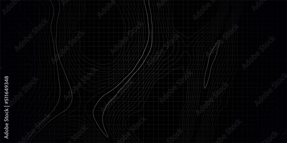 Dark Grey Topography Contour Map With Relief Elevation. Topographic ...