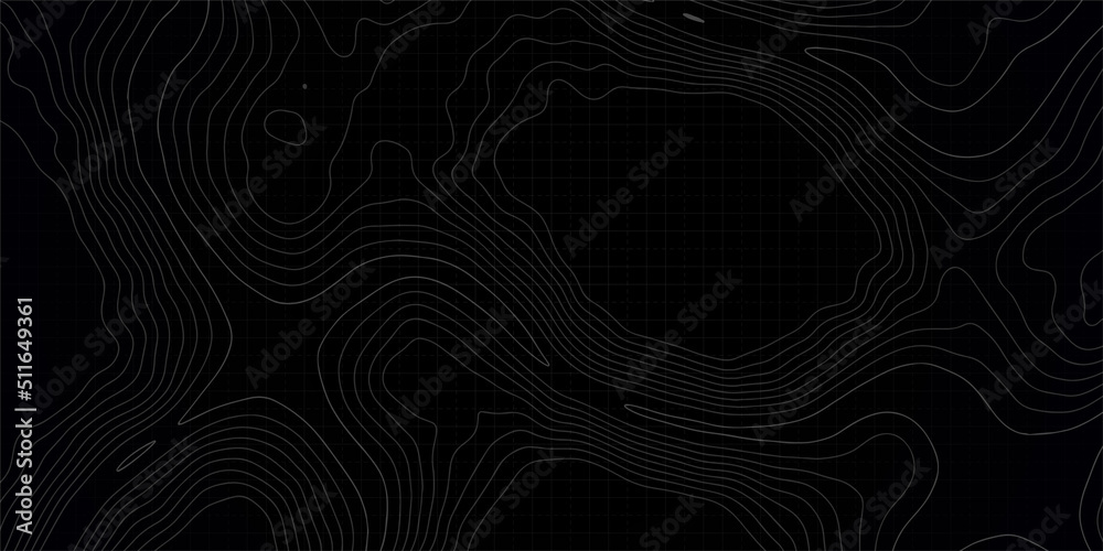 Dark Grey Topography Contour Map With Relief Elevation. Topographic ...
